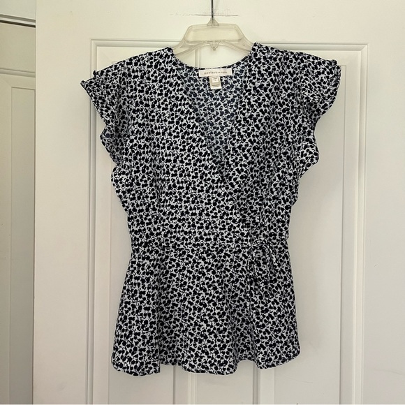 Monteau | Tops | Monteau Faux Wrap Blouse S | Poshmark